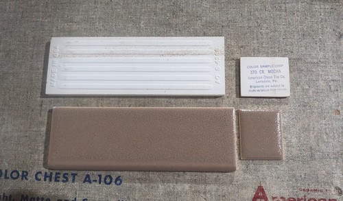 2 pcs American Olean Crystalline 370 "Mocha" Ceramic Tile Bullnose ...