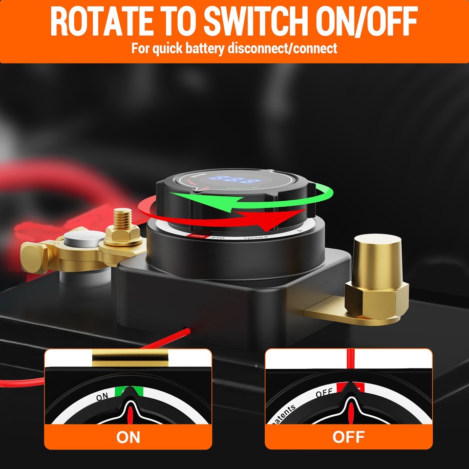 5-80V Battery Power Cut Master Switch Disconnect Isolator On-Off Marine ...