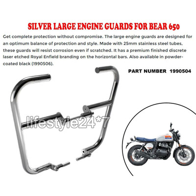 Genuine Royal Enfield Bear 650 Stainless Steel Large Engine Guard ...