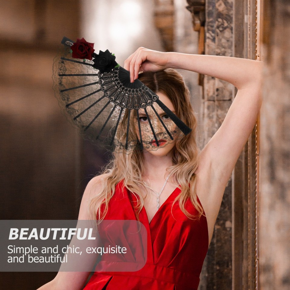 Exquisite Lace Folding Fan Vintage Women Hand Fan Decorative Hand ...
