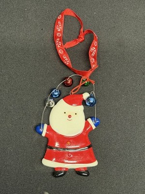 Ceramic St Nicholas Square Santa Ornament Candy Beaded Rainbow Arch ...