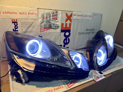LEXUS GS300 GS350 GS450h GS460 06-11 DUAL Halo DRL LED IN BLACK OEM ...