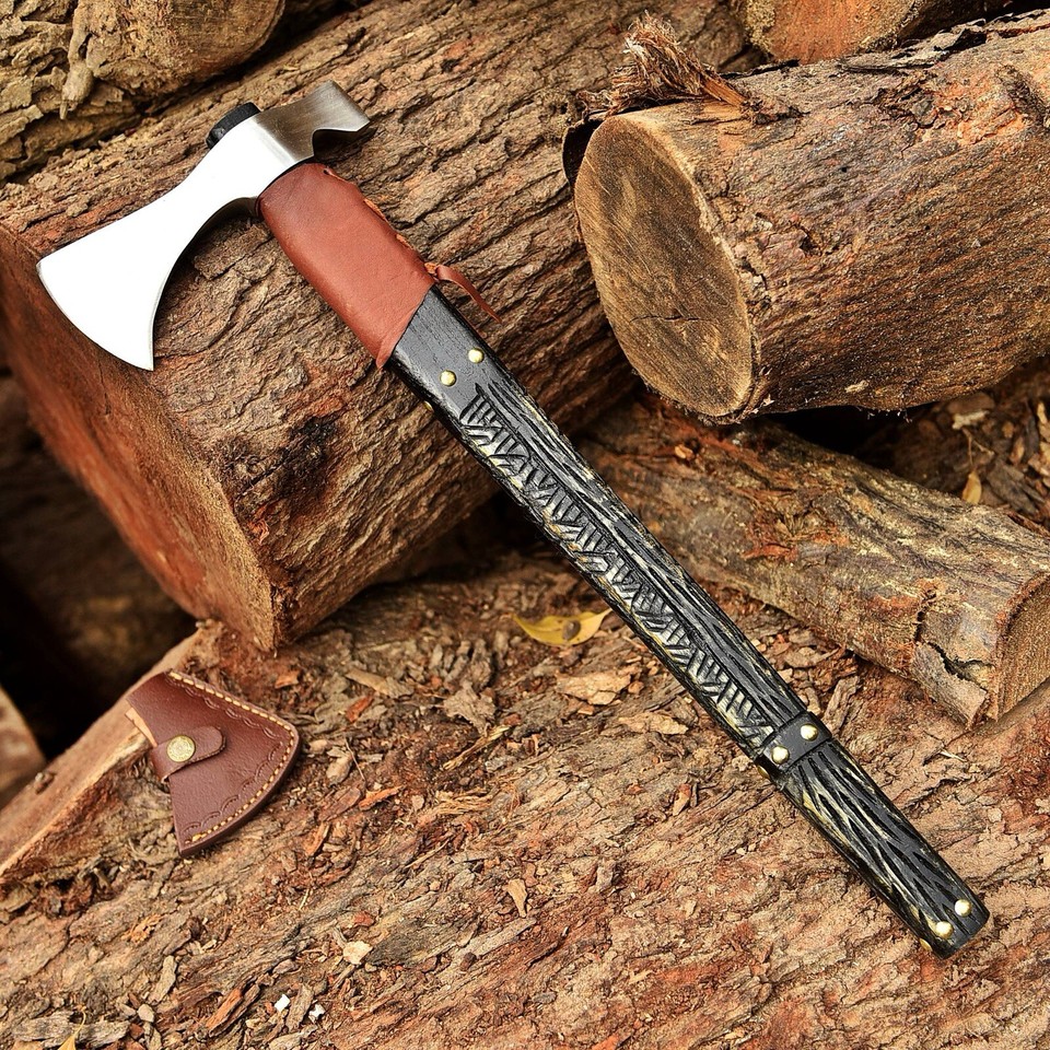 Forged Carbon Steel Vikings Axe Vintage Collectible Design Hatchet ...
