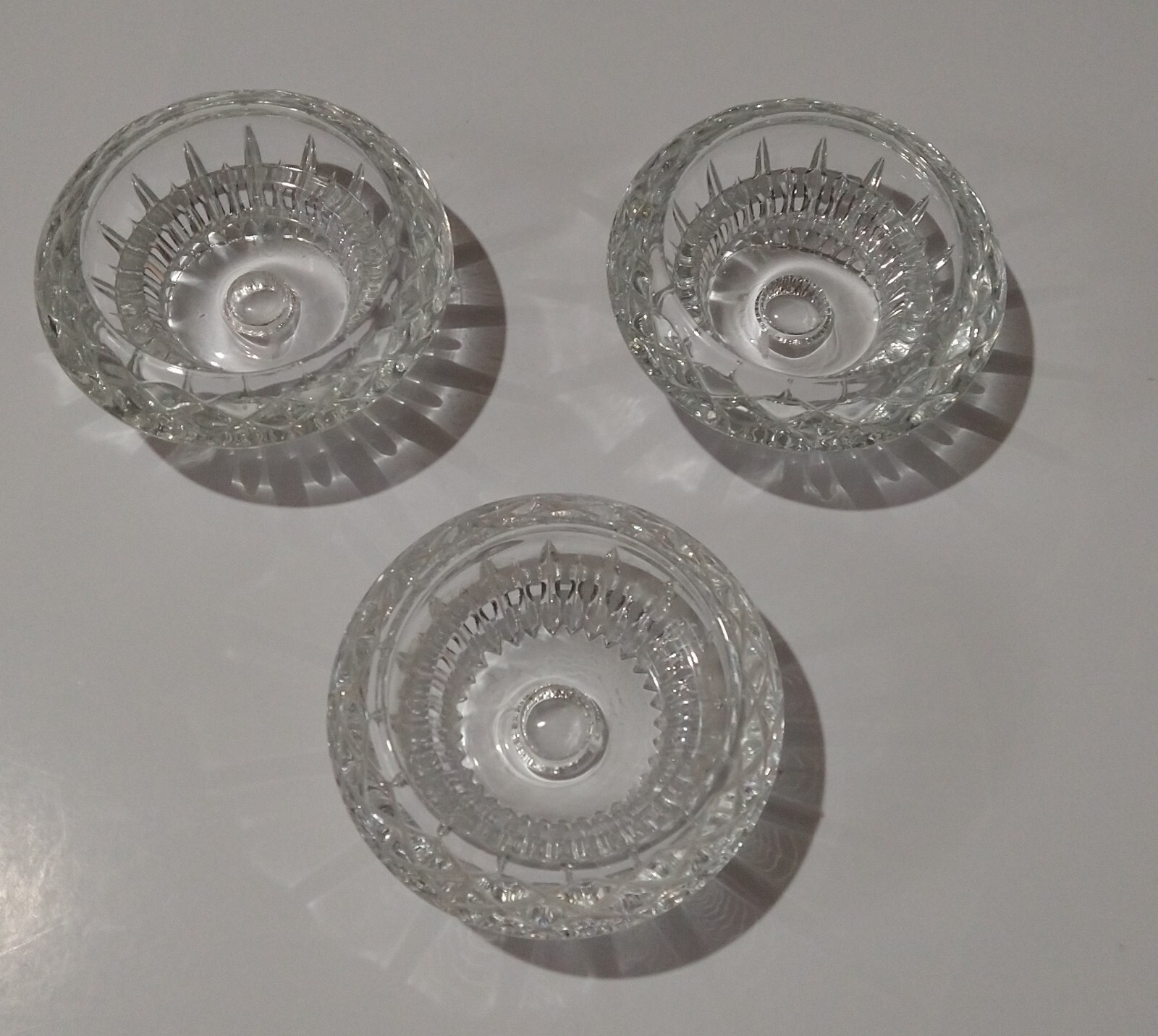 Set Of 3 Vintage Princess House 24% Lead Crystal 3-Way Candle Holder ...