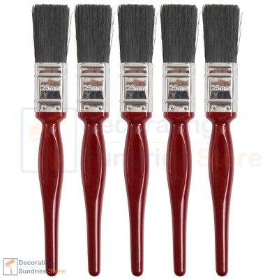 One Inch Paint Brushes 1" | 25mm Mixed Bristle Paint Brush Set | Small ...