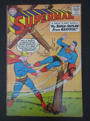 Superman #134 DC Comics 1960 Silver Age (5.5 FN-) The Super-Outlaw From ...