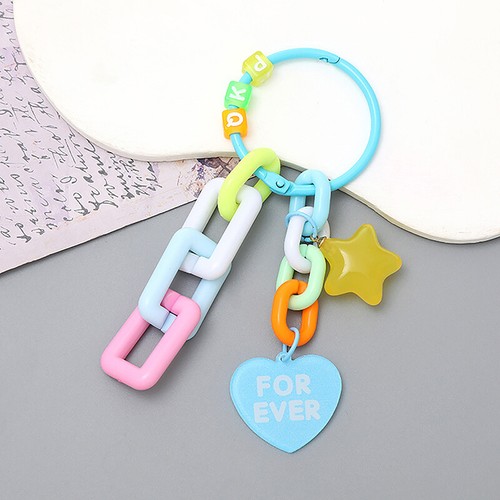 Acrylic Plastic Link Chain Keychain Sweet Creativity Key Ring For Women ...