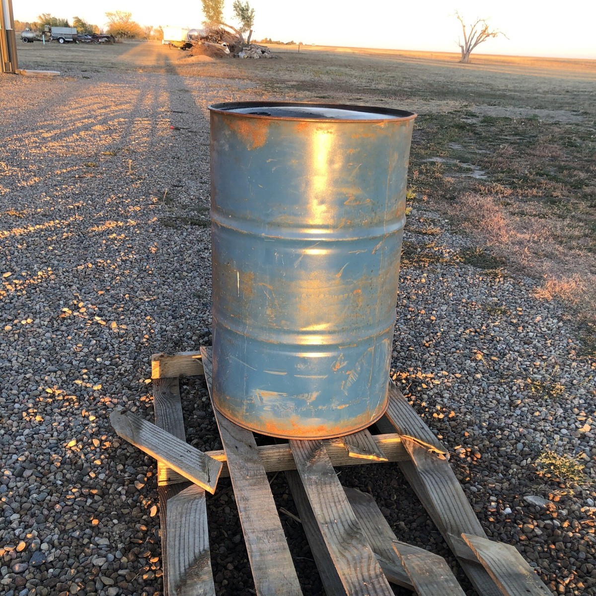 Old 55 Gallon Metal Drums