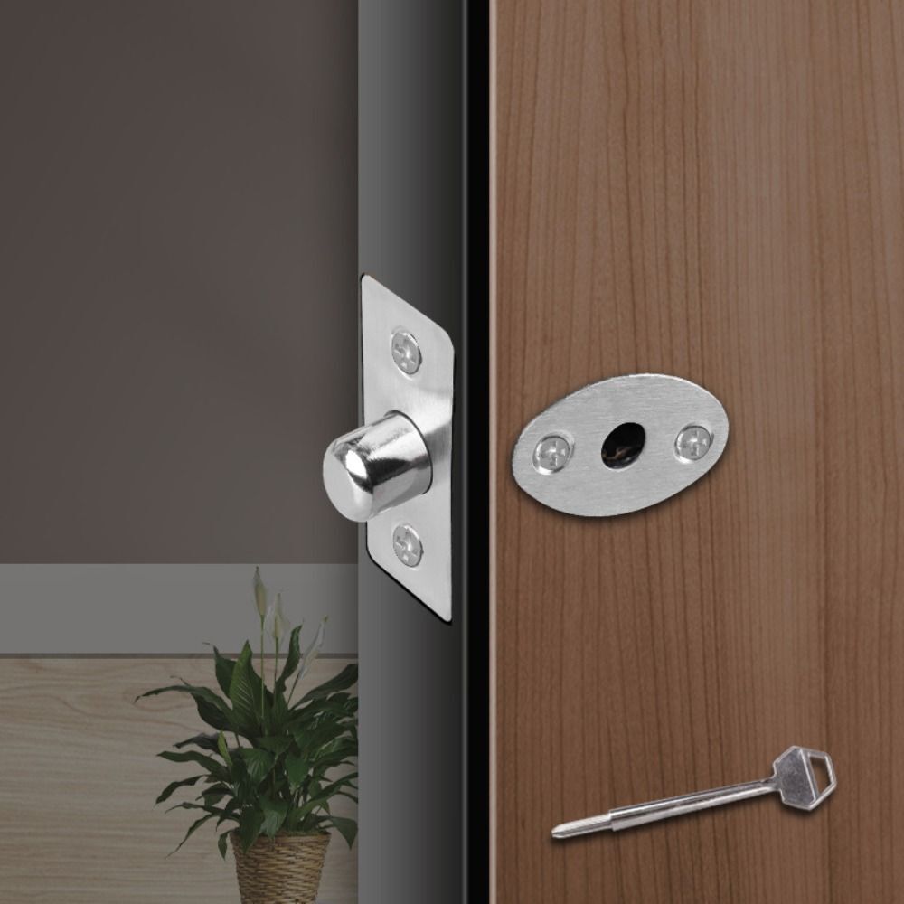 Silver Door Catch Stainless Steel Tubewell Key Mortise Lock Fire Door ...