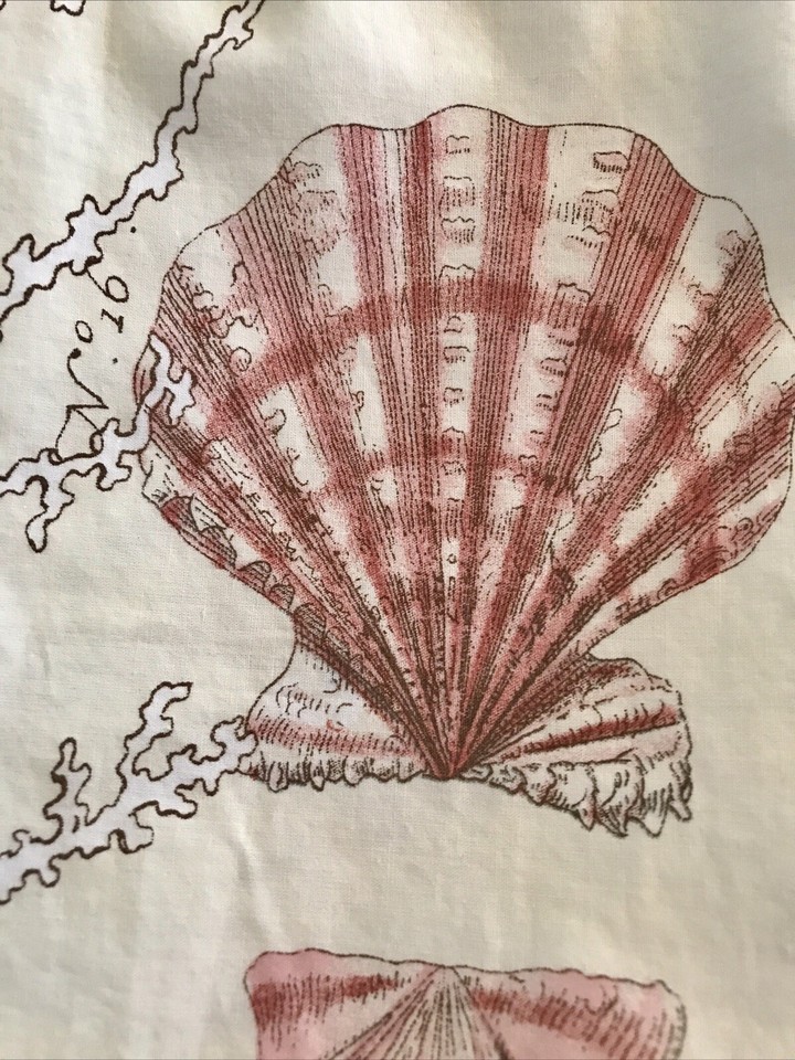 POTTERY BARN DUVET SEASHELLS CORAL CLAMSHELLS CONCH F/Q 100% COTTON | eBay