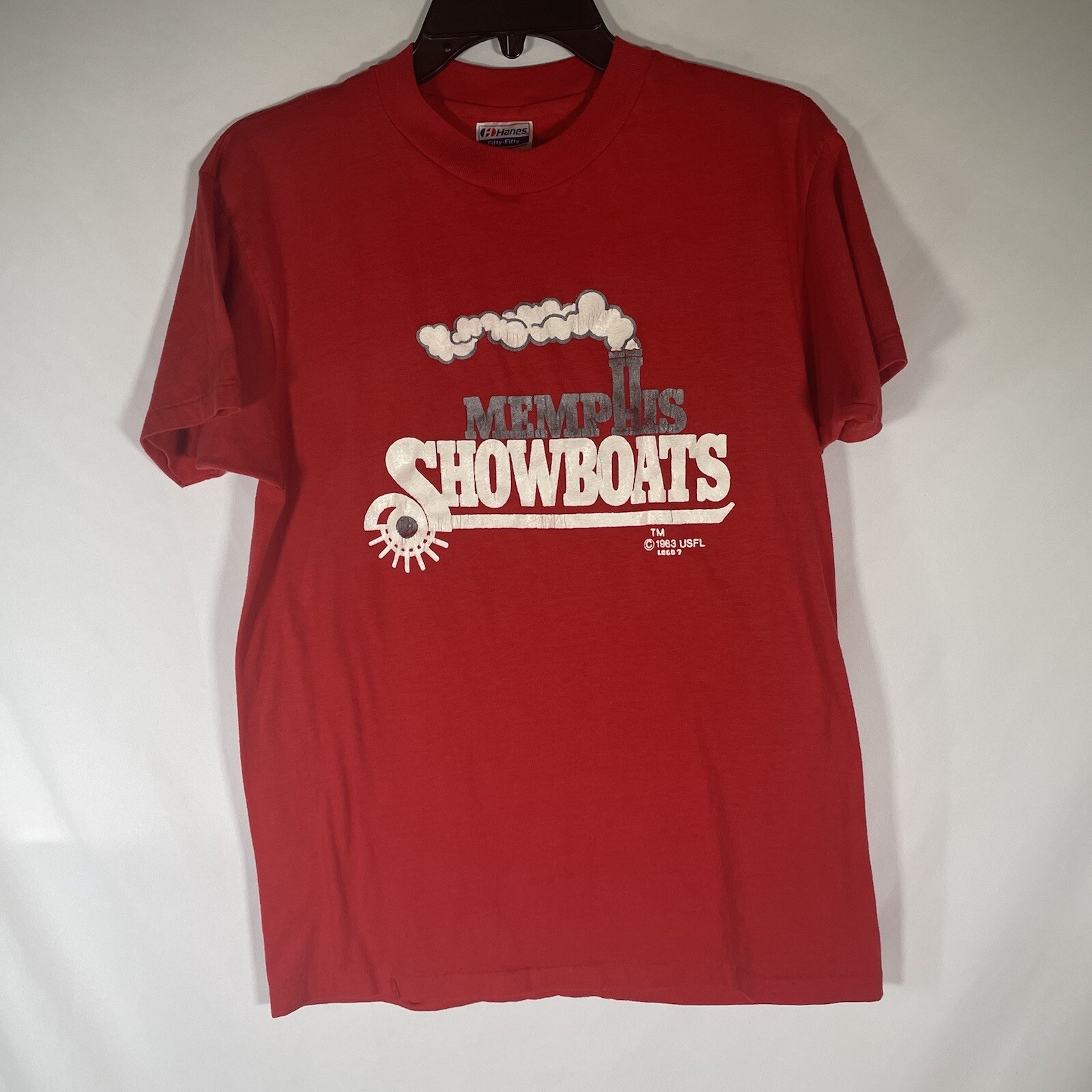 vtg 80s MEMPHIS SHOWBOATS USFL 83 LOGO 7 UNITED STATES FOOTBALL LEAGUE ...