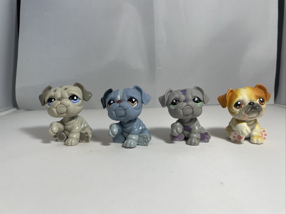 LPS 💕 Littlest Pet Shop Authentic 4 Lot Of Bull Dogs #668, #916, #508 ...