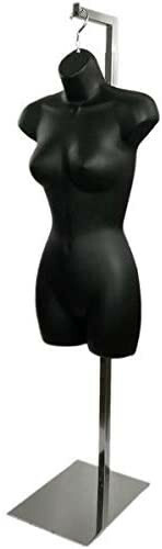 Female Body Form black plastic torso mannequin store clothing display ...