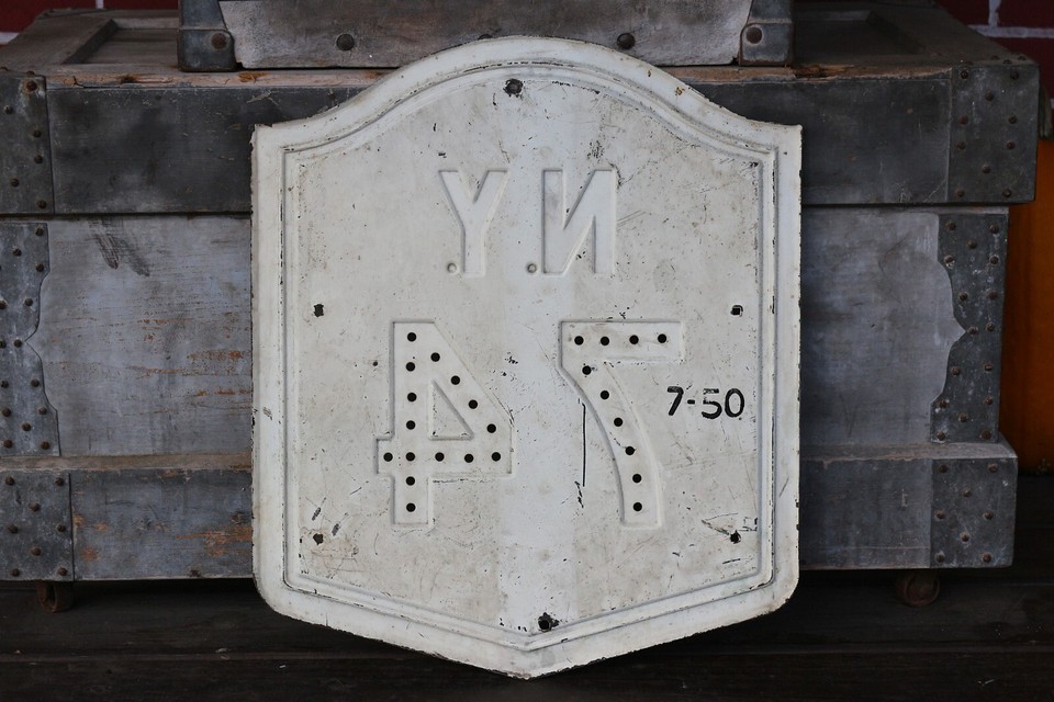 Vintage 1950 NEW YORK State Highway 74 Painted 1935 Specification Road ...