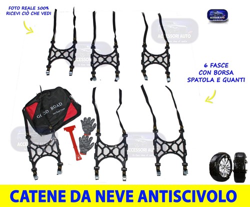 Fasce catene da neve per auto ruote suv antislittamento kit catena da ...