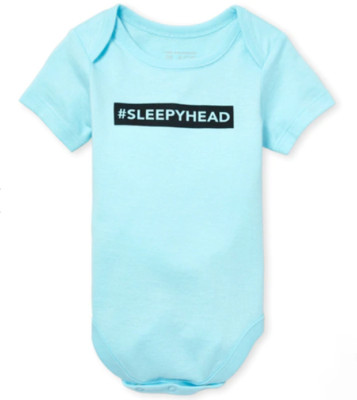 NEW! "#SLEEPYHEAD" CHILDREN'S PLACE BABY ONE PIECE BLUE BODYSUIT - Size ...
