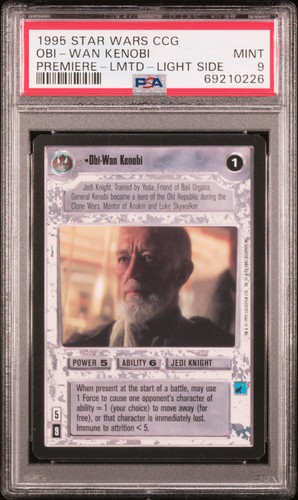 1995 DECIPHER STAR WARS CCG PREMIERE LTD-LIGHT SIDE OBI-WAN KENOBI PSA 9 | eBay