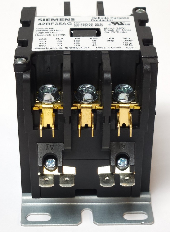 SIEMENS 42BF35AG 61432 3 Pole 208 220 240 VAC Contactor Definite ...