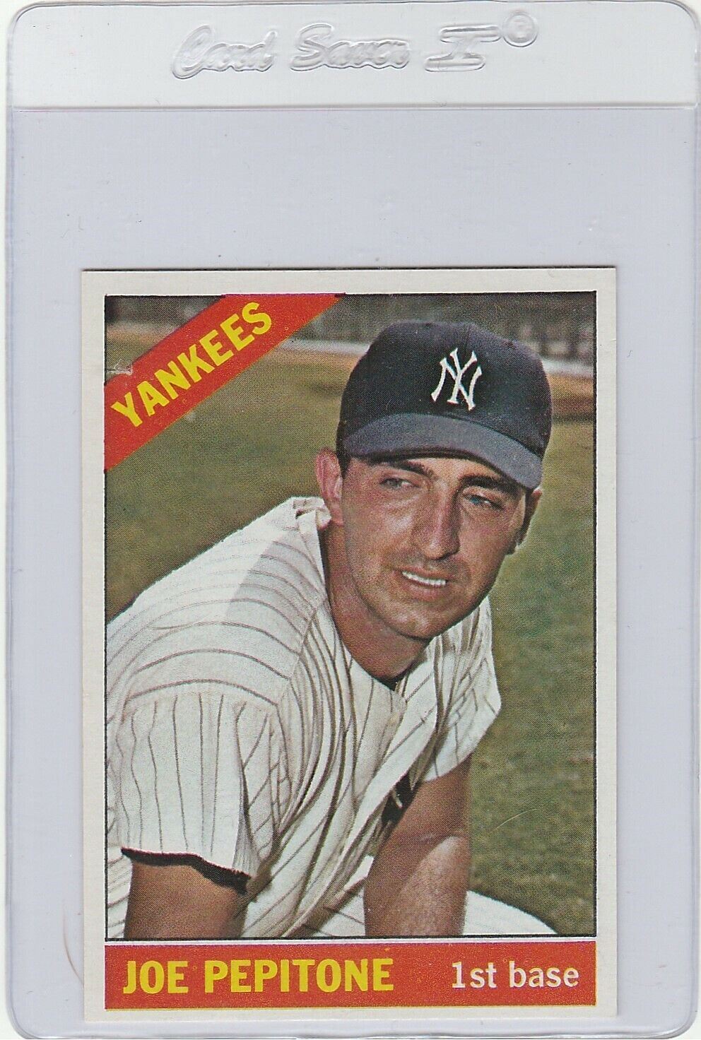 1966 TOPPS #79 JOE PEPITONE NEW YORK YANKEES FIRST BASEMAN WOW 5TH YEAR ...