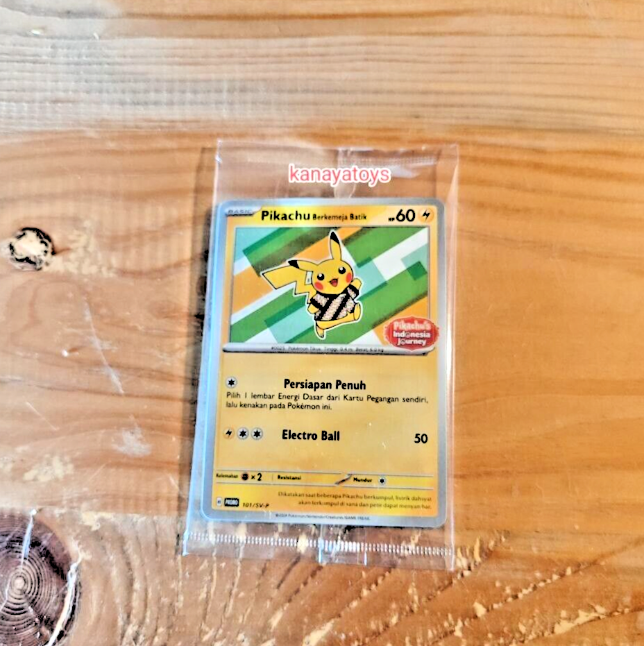 INDONESIA EXCLUSIVE POKEMON PIKACHU BERKEMEJA BATIK SEALED PIKACHU ...