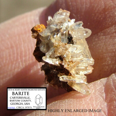 11mm ODD HABIT GEORGIA BARITE CRYSTAL CARTERSVILLE 1970 MICROMOUNT ...