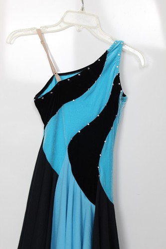 Curtain Call Costumes Dance Leotard Dress Lyrical Blue and Black Adult ...