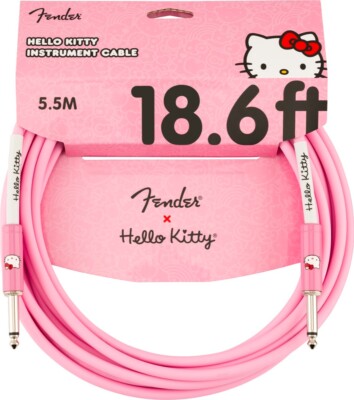 Fender X Hello Kitty Official 18.6' ft Instrument/Guitar Cable, Pink ...