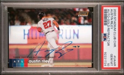 2020 Stadium Club Chrome Austin Riley Autograph #UA-AR PSA 10 Gold ...