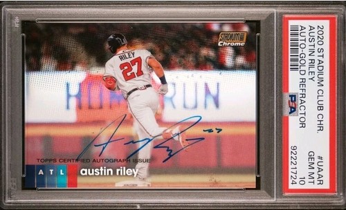 2020 Stadium Club Chrome Austin Riley Autograph #UA-AR PSA 10 Gold ...