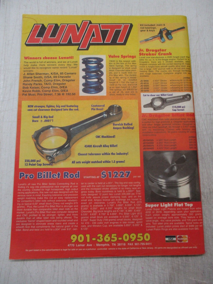 NATIONAL DRAGSTER MAGAZINE JULY 26, 1996 CY CHESTERMAN PONTIAC COCA ...