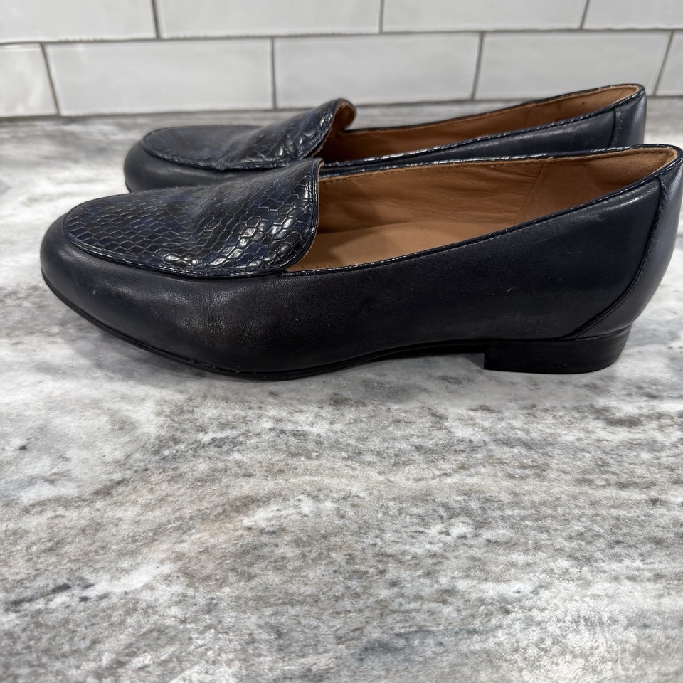 Clarks Unstructured Women’s 7 Black Leather Loafers Comfort Slip-On | eBay