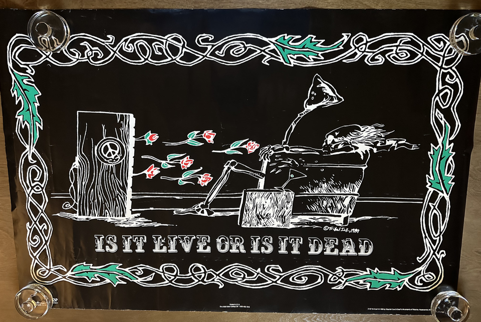 Is It Live Or Is It Dead 1990 poster Grateful Memorex Tribal Ink black ...