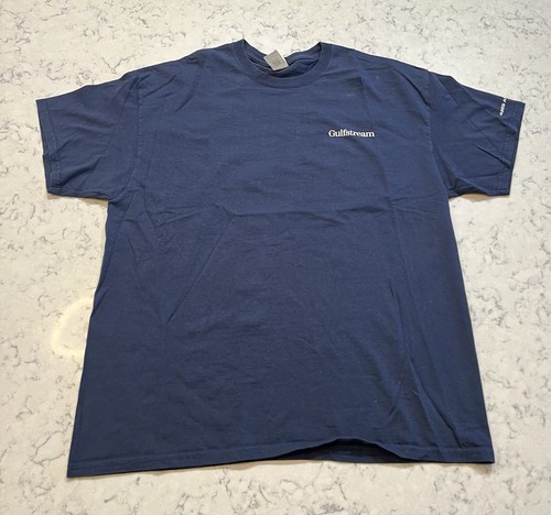 Gulfstream G450 Jet Navy Blue T-Shirt XL Aviation Plane Graphic Gildan ...