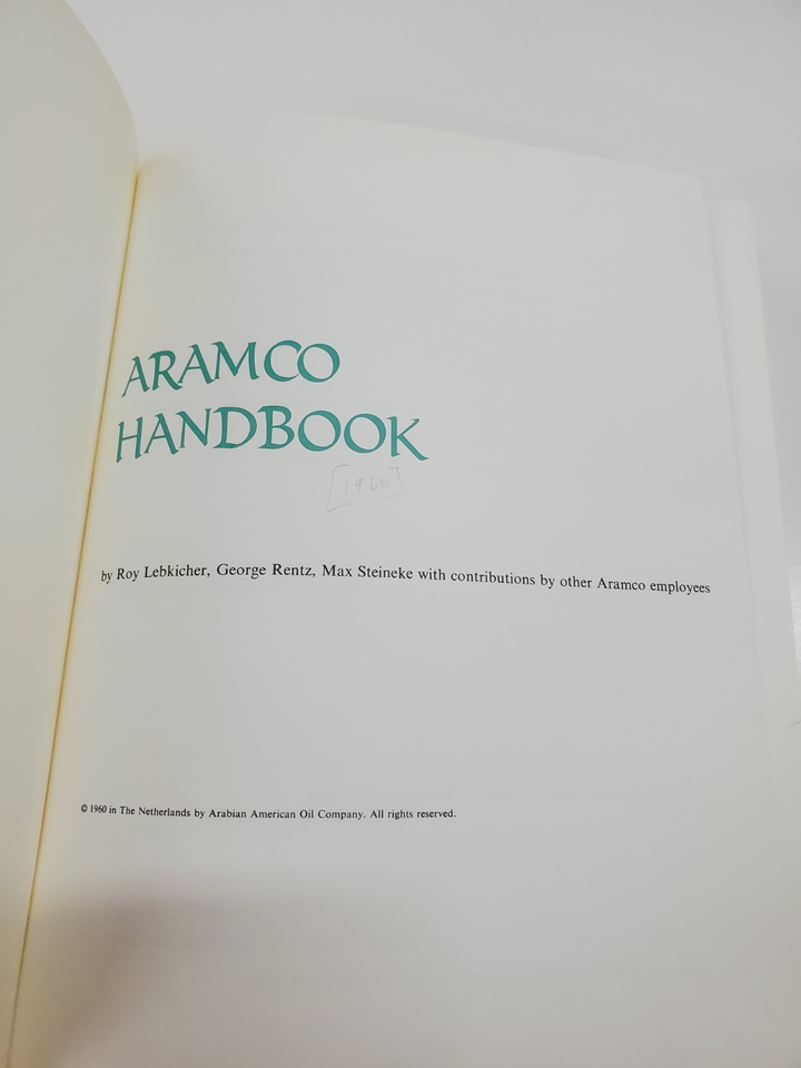 Aramco Handbook Arabian American Oil Company (1960) Vintage Hardcover ...