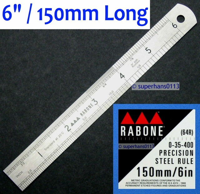 Stanley 0-35-400 Rabone Precision Steel Rule 150mm 6" for sale online ...