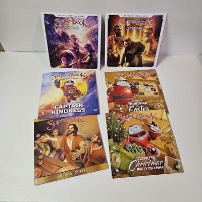 Superbook DVDs Christian Bible Stories Faith Learn Set of 6 Cardboard ...
