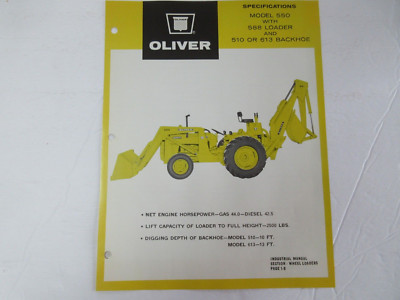 Rare Oliver 550 Tractor with 588 Loader & 510 or 613 Backhoe Sales ...
