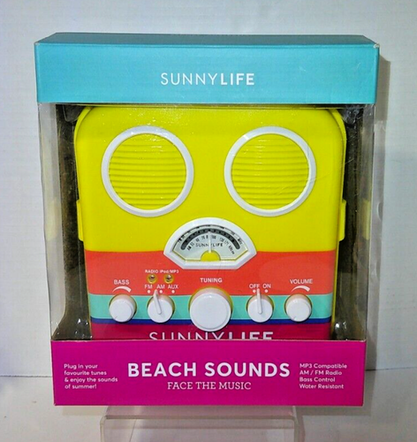 Sunnylife Beach Sounds Portable Radio Speaker MP3 Retro YELLOW | eBay