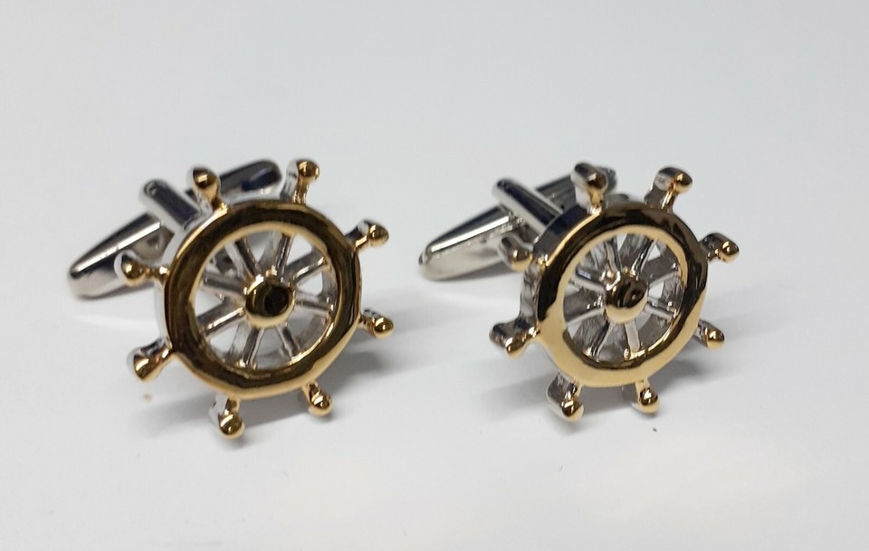 Ships Wheel Sailing Cufflinks Yachting Ship Sailor Cuff links BE008 | eBay