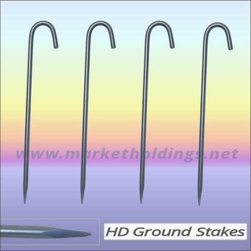 4 x Heavy Duty 42cm Grounding Pegs - 16 Inch Metal Tie Down Ground ...