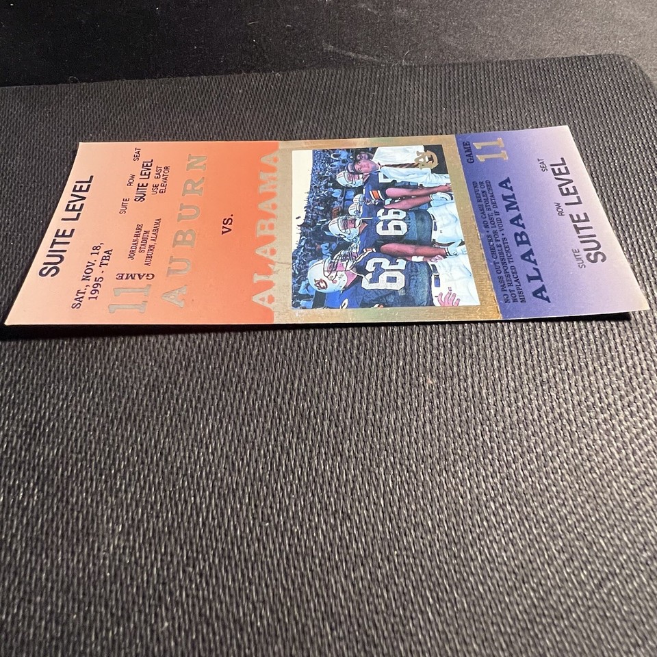 1995 SUITE LEVEL Alabama vs Auburn original football FULL ticket stub ...