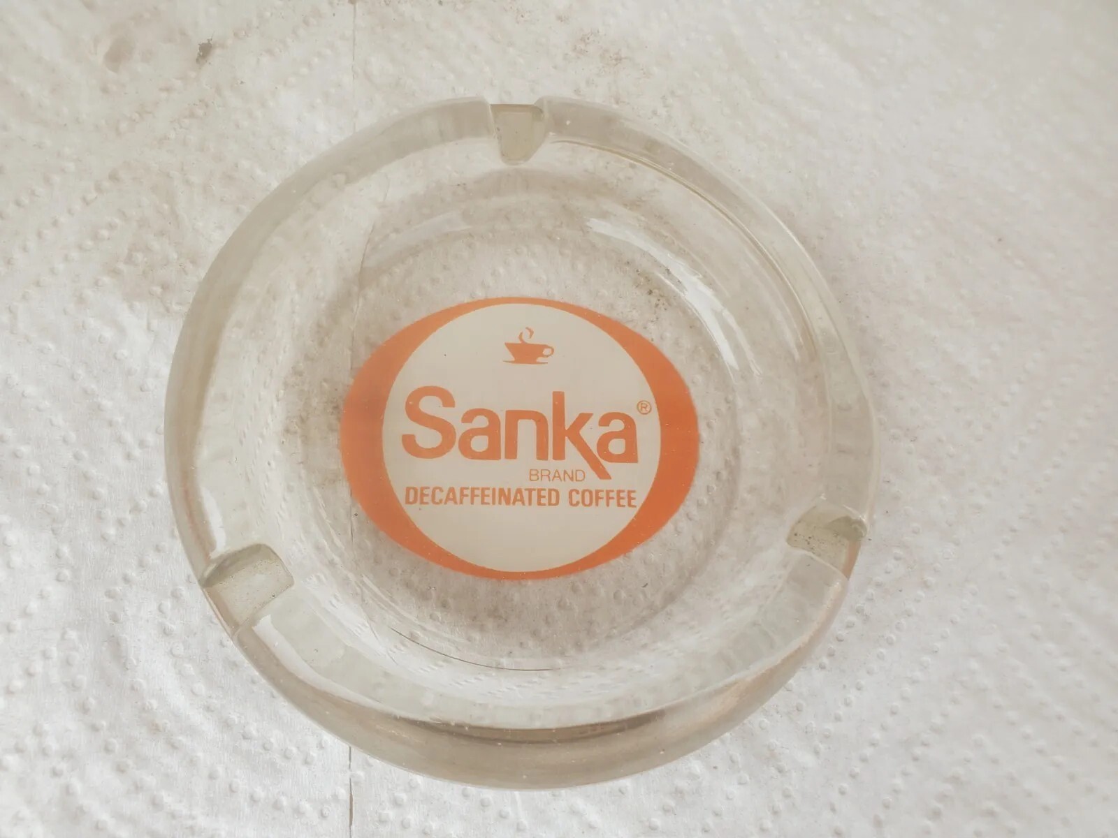 4-1/4" glass ashtray Sanka brand decaffeinated coffee | eBay