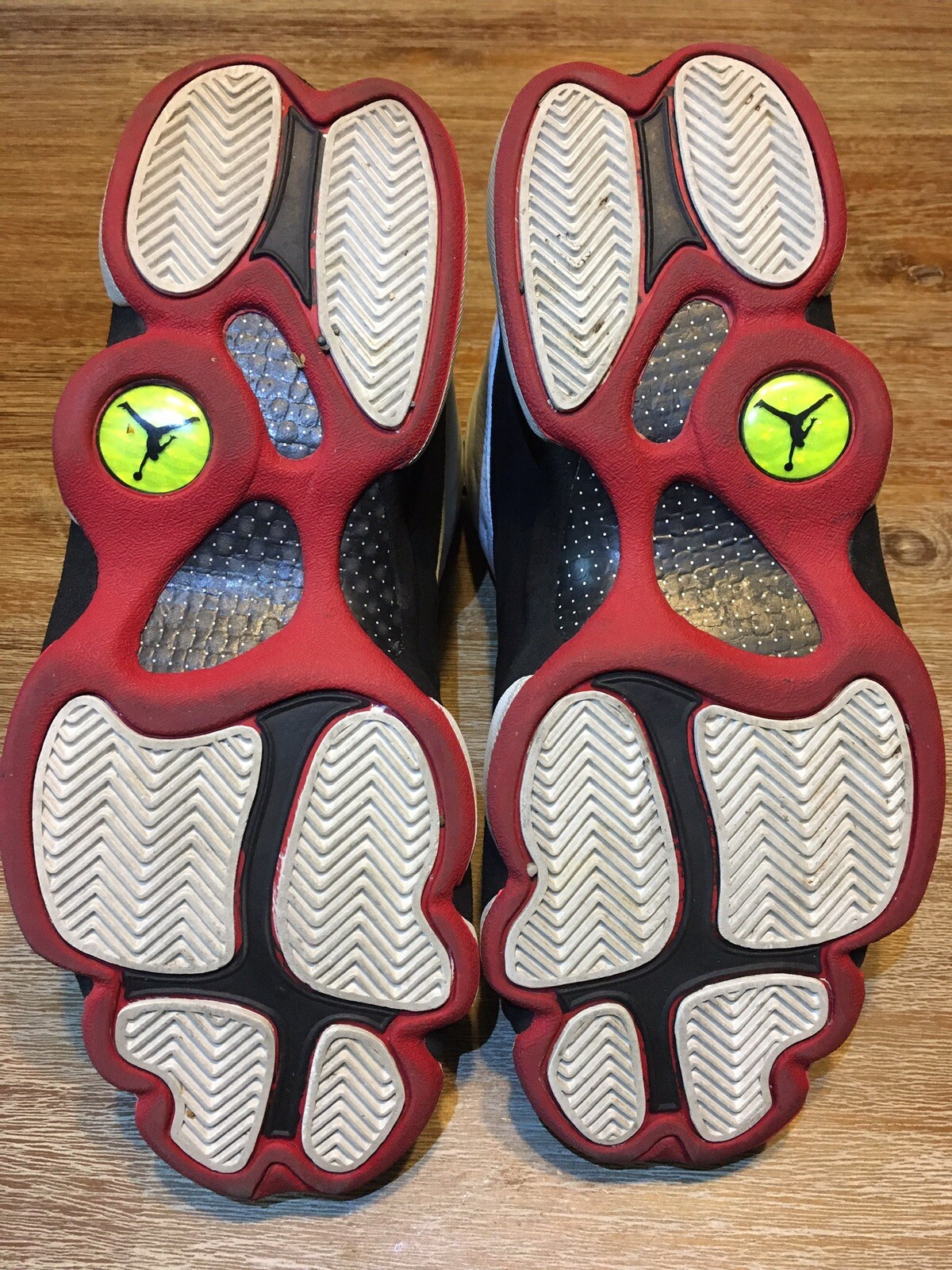 NIKE AIR JORDAN 13 RETRO USED SIZE 9 CDP 2007 BLACK WHITE RED (LAST ...