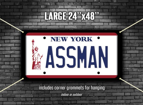 Seinfeld Kramer ASSMAN New York License plate banner poster | eBay