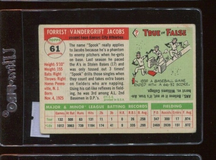 1955 Topps #61 Forrest Jacobs (1st Copy) | eBay