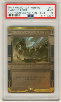 MAGIC MTG GATHERING AMONKHET INVOCATIONS DIABOLIC EDICT #41 FOIL PSA 9 ...