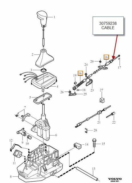 Genuine Volvo S60 Shift Control Cable 30759238 for sale online | eBay