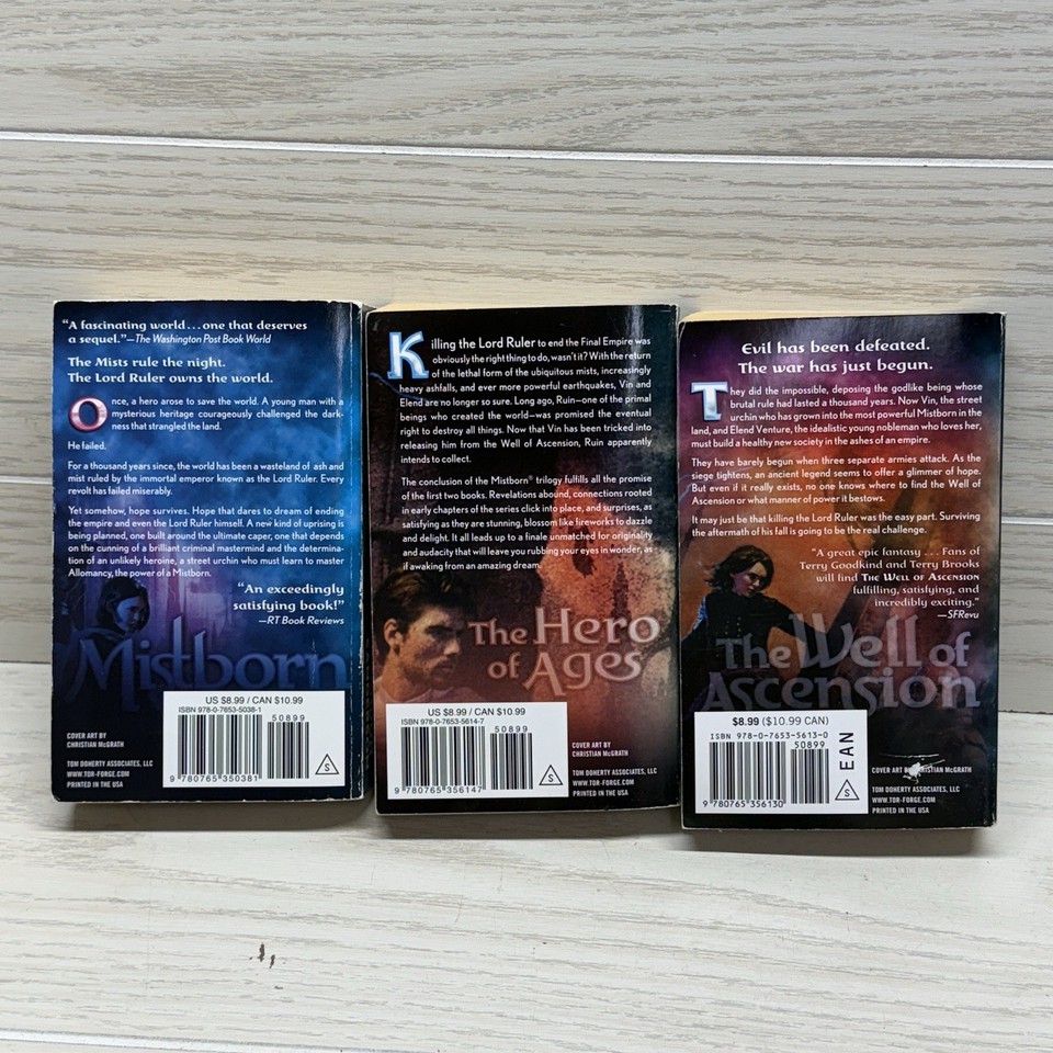 Mistborn Trilogy by Brandon Sanderson (3 Book Set) Tor Fantasy ...