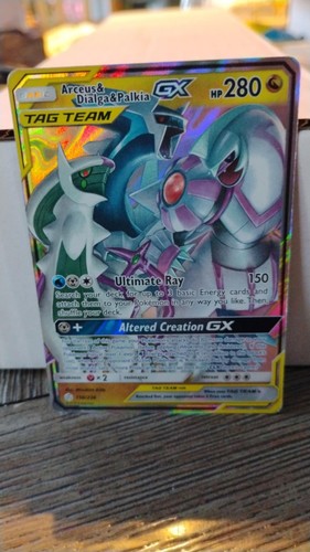 TAG TEAM Arceus Dialga Palkia GX Cosmic Eclipse POKEMON Full-Art Holo ...