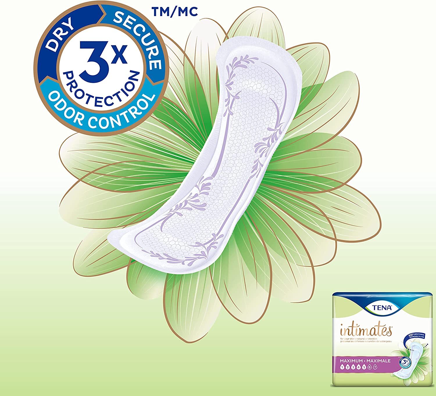 Tena Intimates Incontinence Pads Maximum Absorbency, 56 Count - Pack of ...